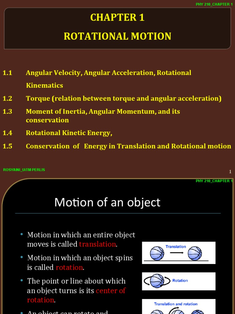 PHY 210 - Chapter 1 - Rotional Motion - 2021 | PDF | Rotation Around A Fixed Axis | Torque