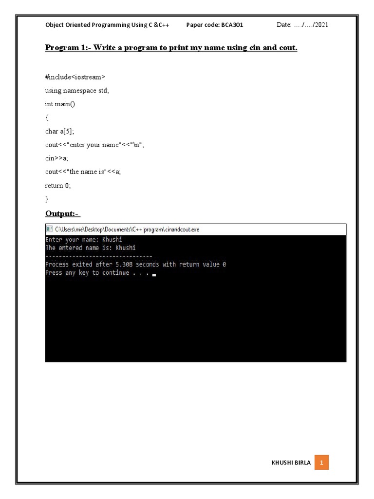 C++ Practicle File | Download Free PDF | C++ | Namespace