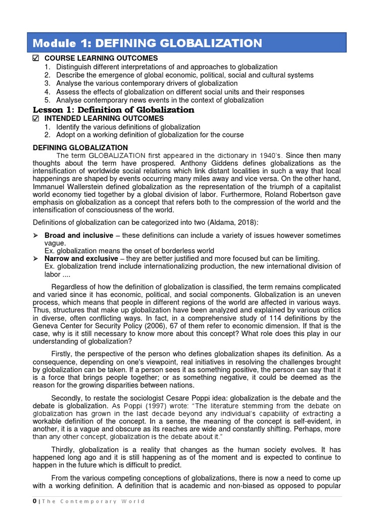 The Contemporary World | PDF | International Monetary Fund | World ...