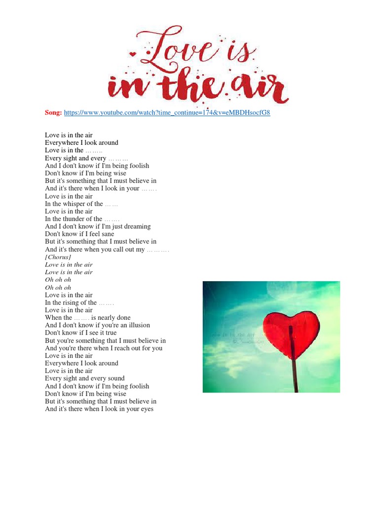 Song + Activity Love Is in The Air | PDF