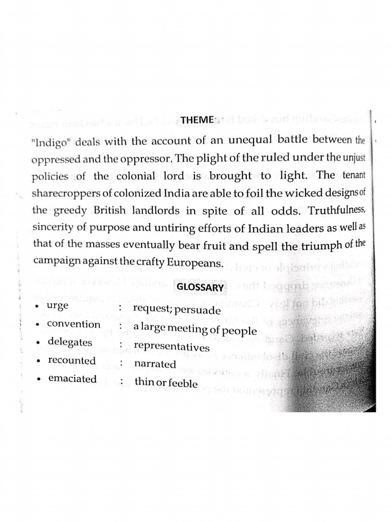 Indigo Chapter English Notes | PDF