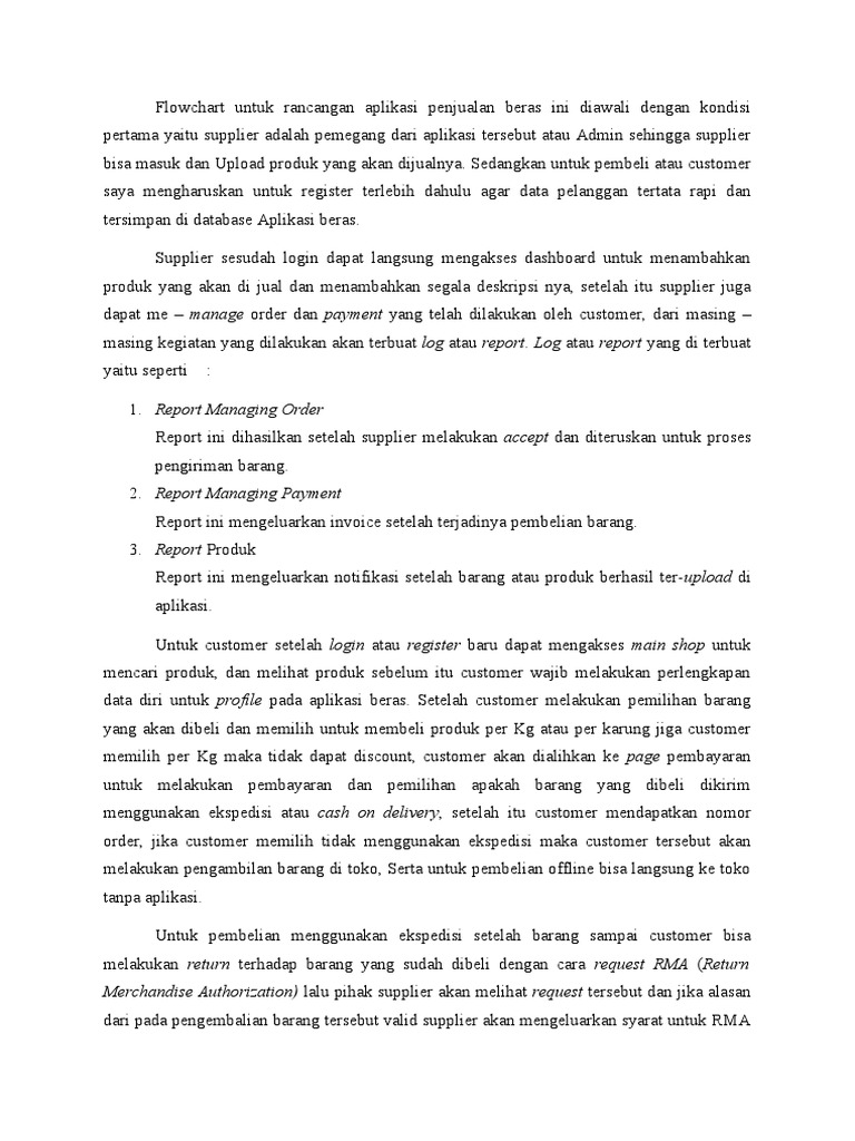 Aplikasi Penjualan Beras: Flowchart & Fitur | PDF | Pengelolaan Keuangan & Uang