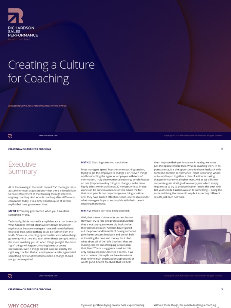 White Paper Creating A Coaching Culture | PDF | Learning | Employment