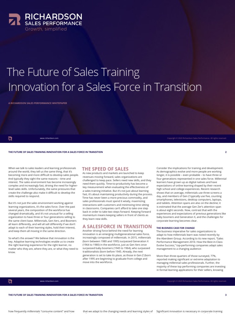 Richardson - Future of Sales Training | PDF