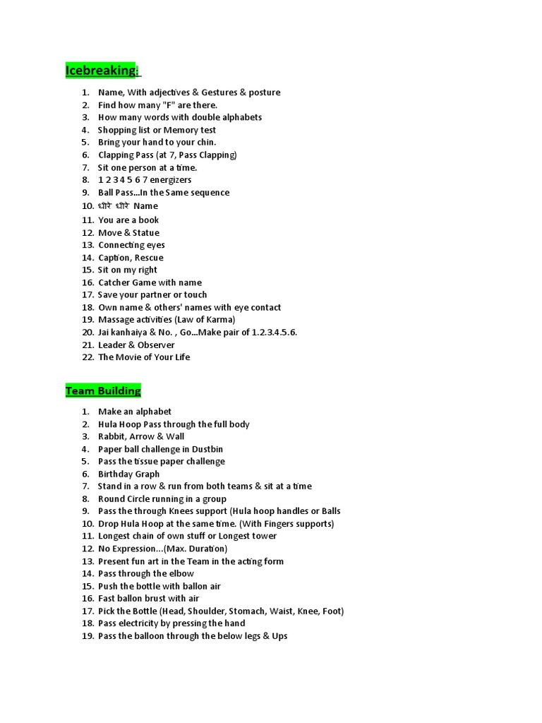 Engaging Icebreaker Activities Guide | PDF