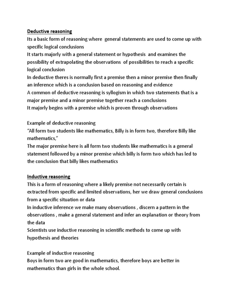 Deductive Reasoning | PDF | Deductive Reasoning | Inductive Reasoning