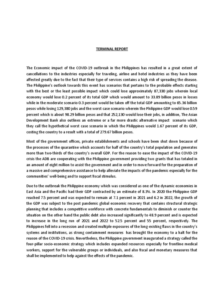 Terminal Report | PDF | Inflation | Small And Medium Sized Enterprises