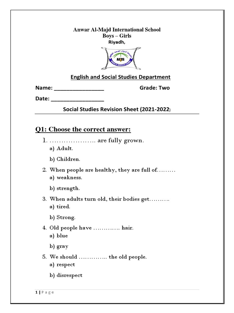 Social Studies Revision Sheet GR2 | PDF | Travel