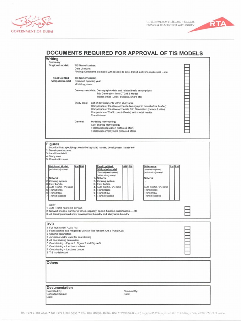 RTA VISUM Model Approval Requirements - 379 | PDF