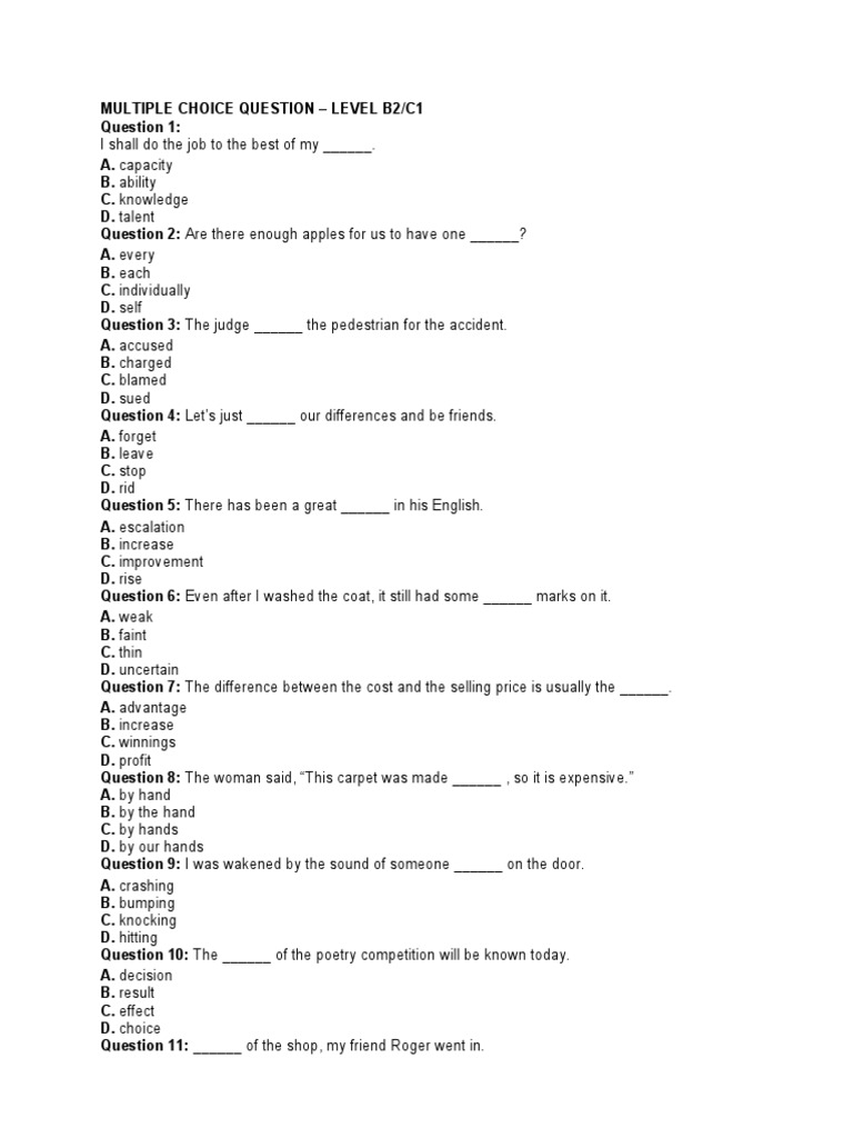Multiple Choice Question | PDF