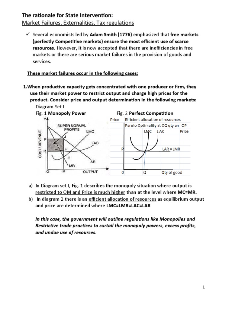 Rationale for State Market Intervention | PDF | Externality | Supply ...