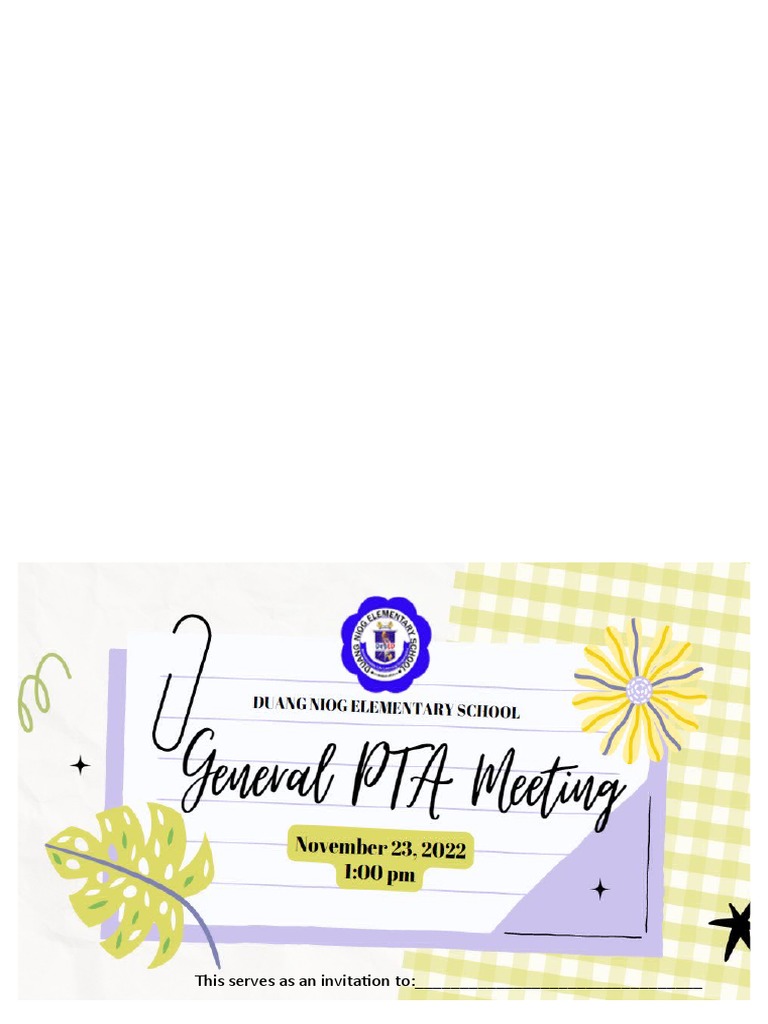General PTA Meeting | PDF