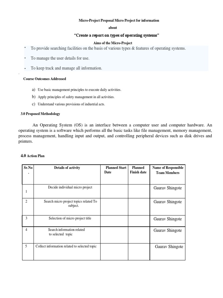 Gaurav Osy MIcroproject Sem 5 | PDF | Operating System | Process (Computing)