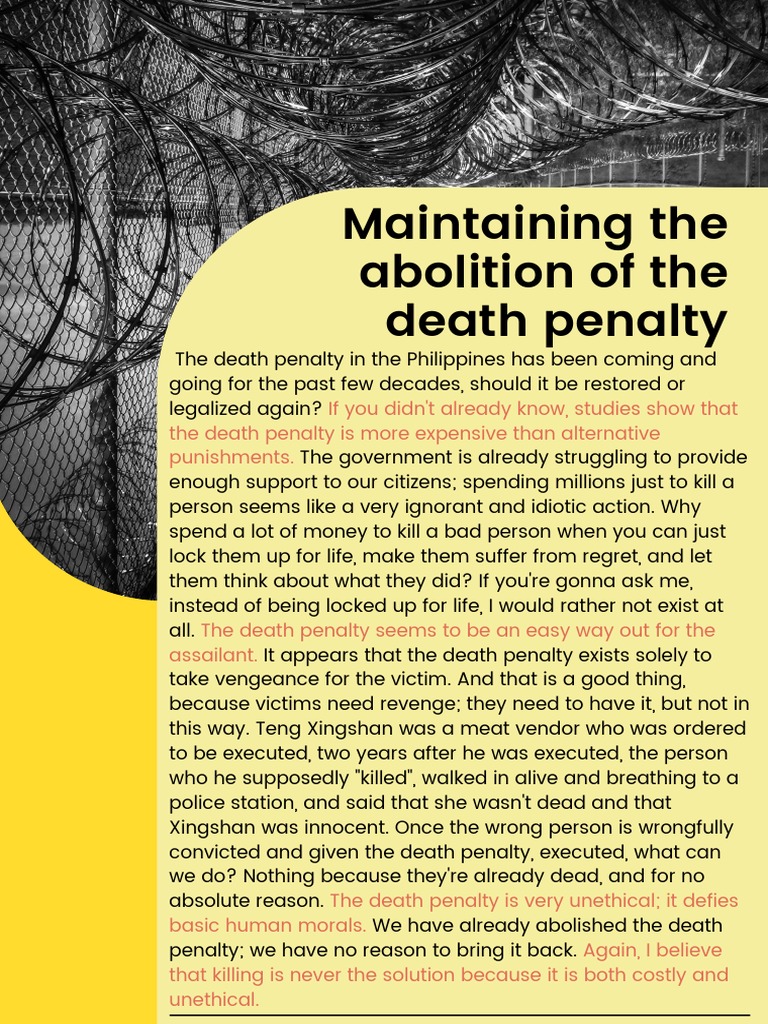 Persuasive Essay About Death Penalty | PDF | Social Science | Lifestyle