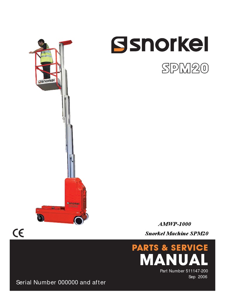 Snorkel Machine SPM20 Parts & Service Manual: Detailed Diagrams and ...