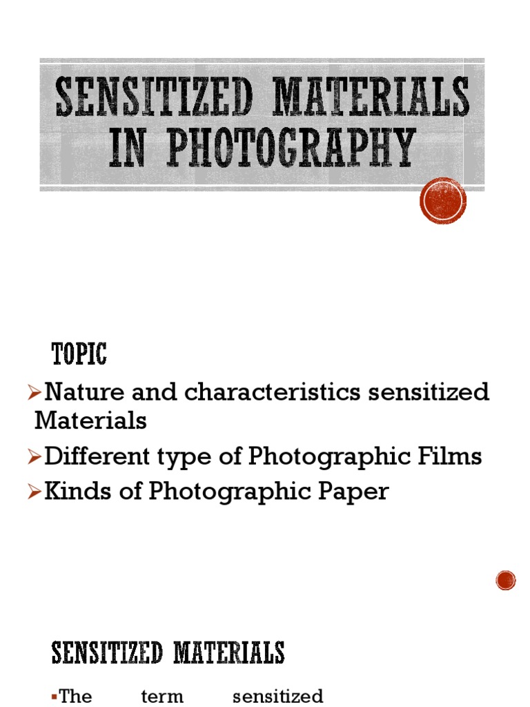 Photography Sensitized Materials | PDF | Film Speed | Imaging