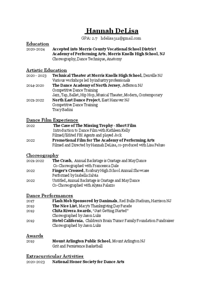 Resume - Hannah Delisa - 2 | PDF