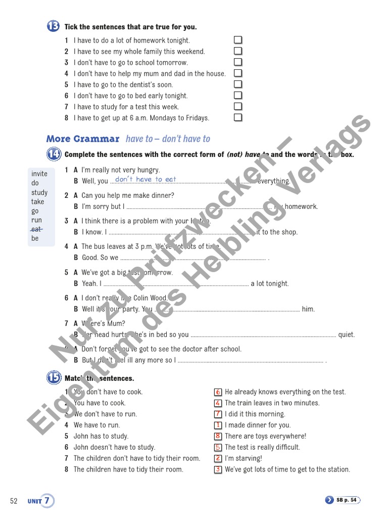 More 2 Workbook P54 55 | PDF
