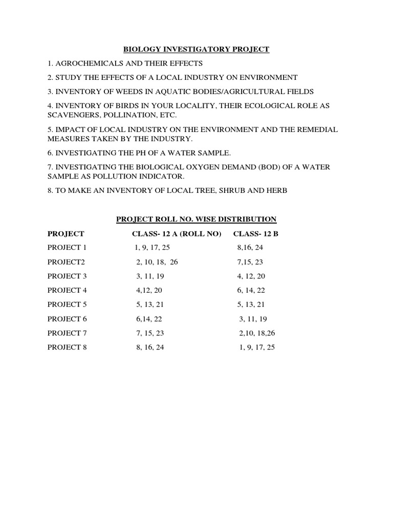 Biology Investigatory Project | PDF | Science & Mathematics