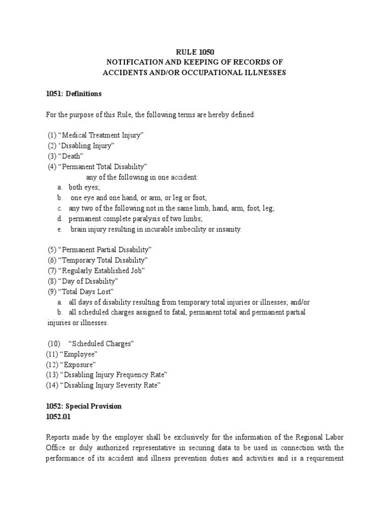 Rule 1050 | PDF | Employment | Disability