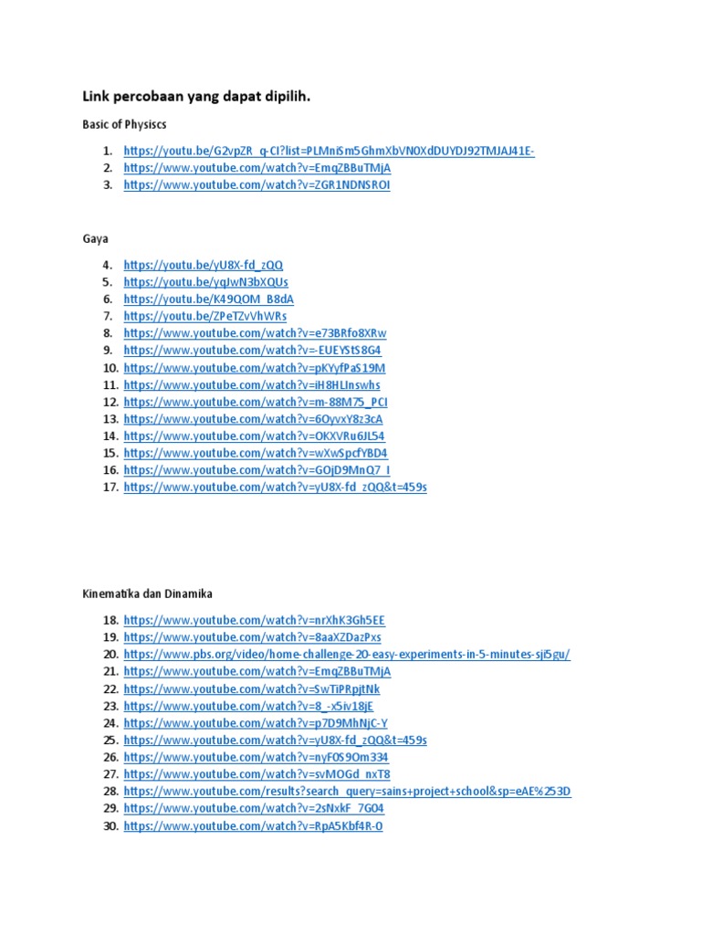 Physics Experiment Resources List | PDF