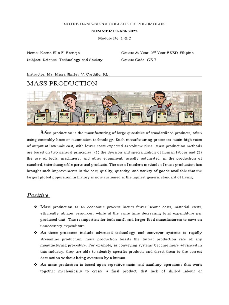 Mass Production | Download Free PDF | Mass Production | Automation