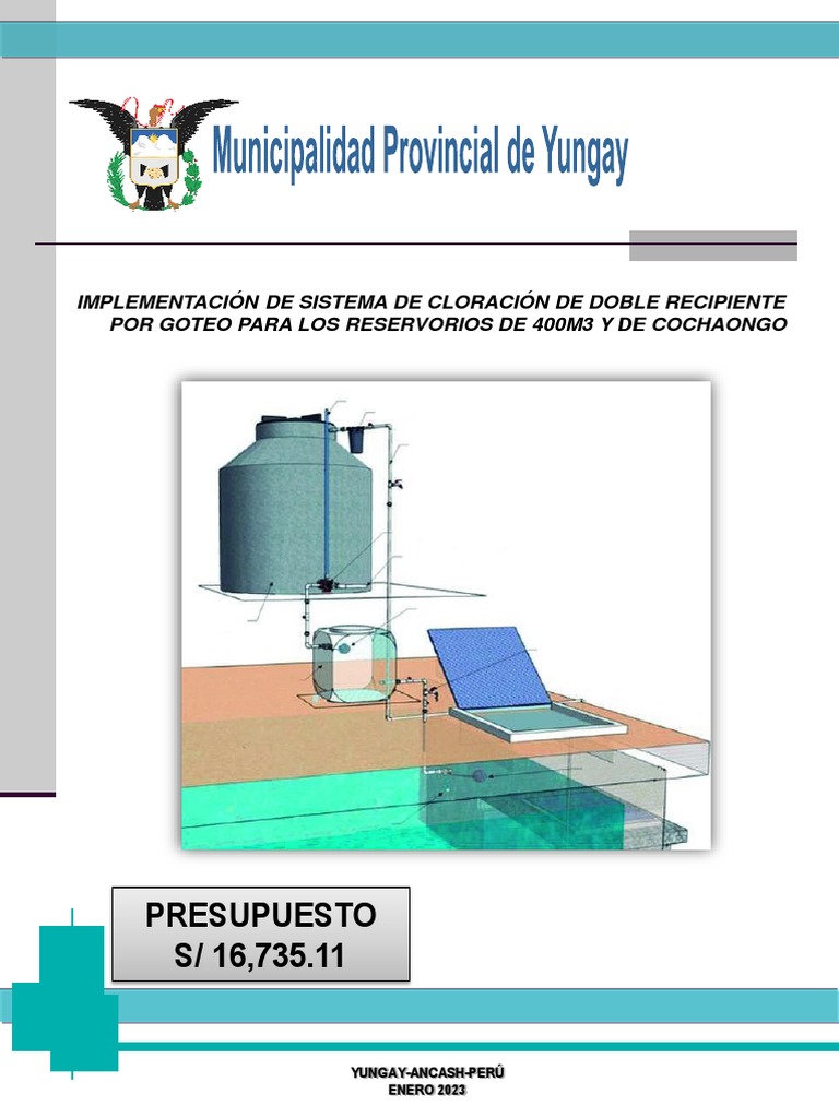 Implementación del Sistema de Cloración de Doble Recipiente por Goteo ...