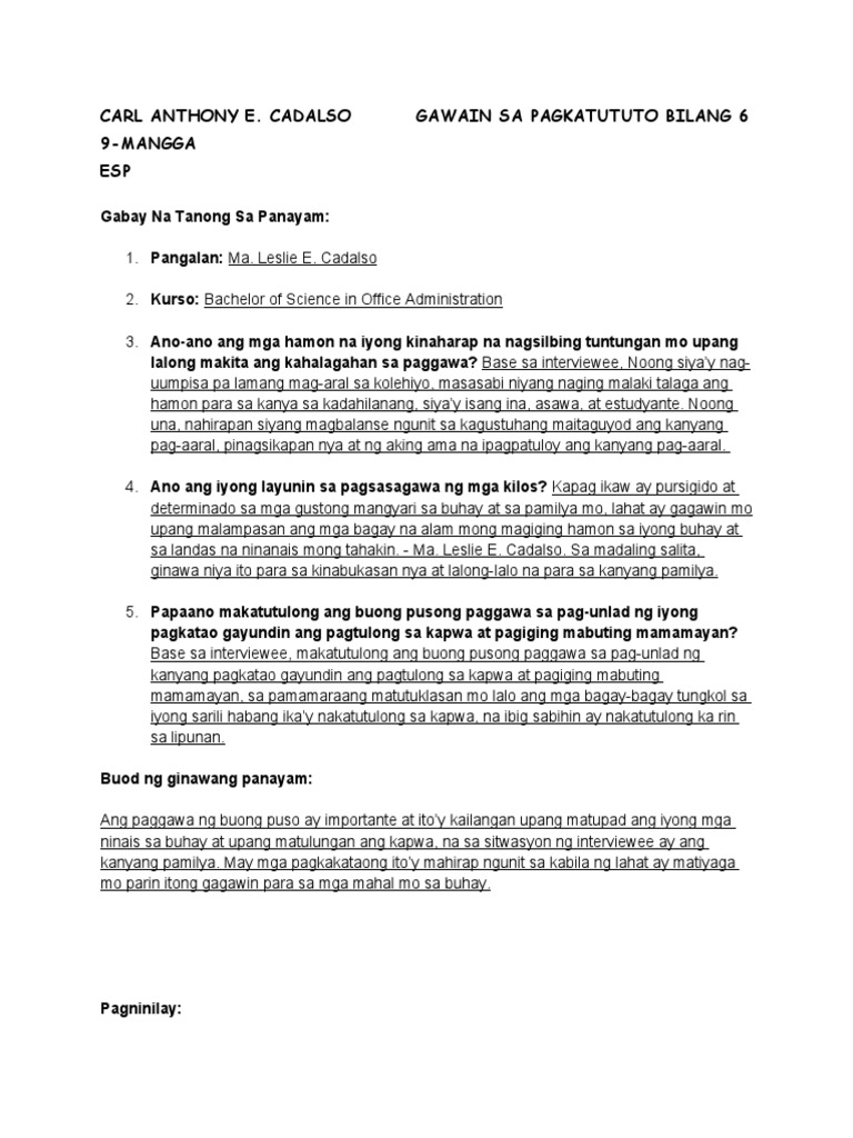 Esp - Interview Peta | PDF