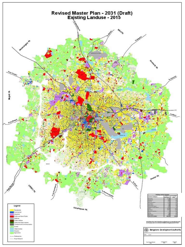 Revised Master Plan - 2031 (Draft) : Existing Landuse - 2015 | PDF | Land Management