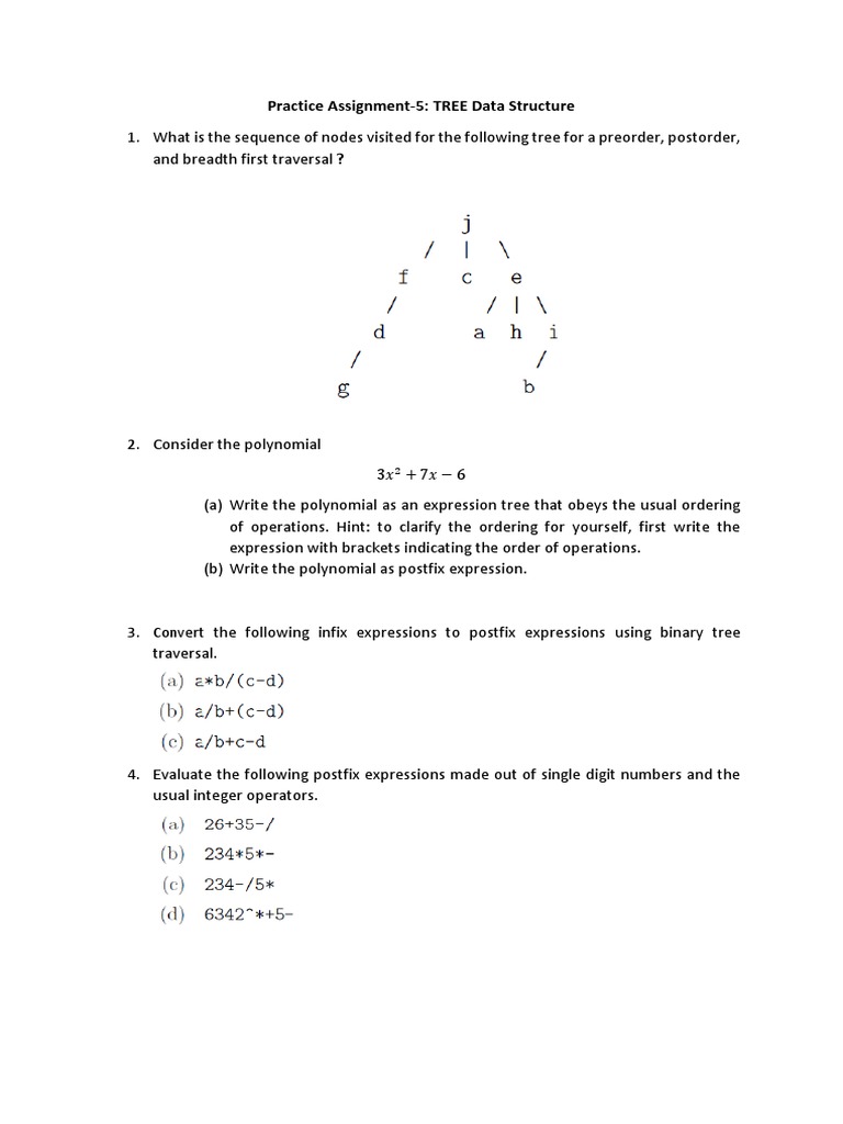 Practice Assignment - 5 Tree | PDF