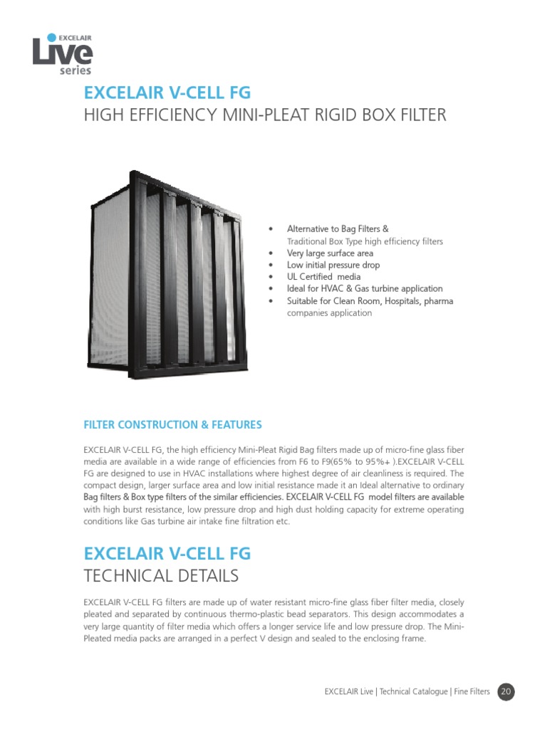 High Efficiency V-Cell Filters Catalogue | PDF | Building Engineering ...