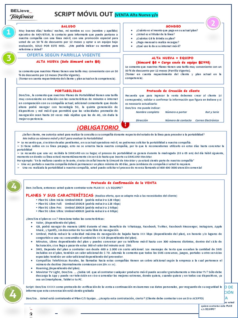 Script de Venta | PDF | Teléfonos móviles | Telecomunicaciones