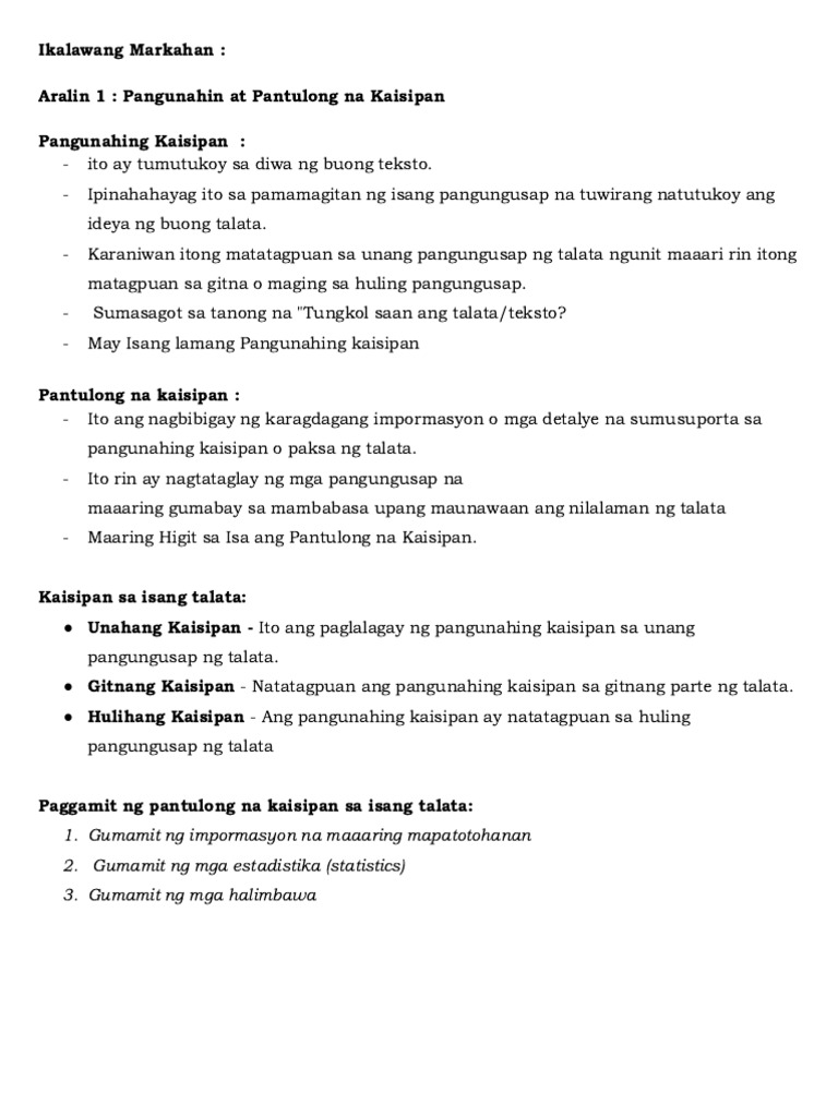 Filipino Reviewer | PDF