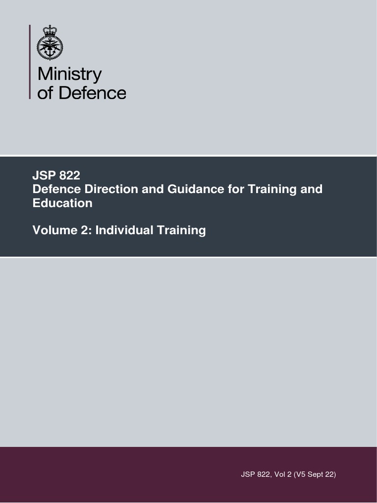JSP 822 Vol 2 Individual Training V5 Sept 2022 PDF Quality