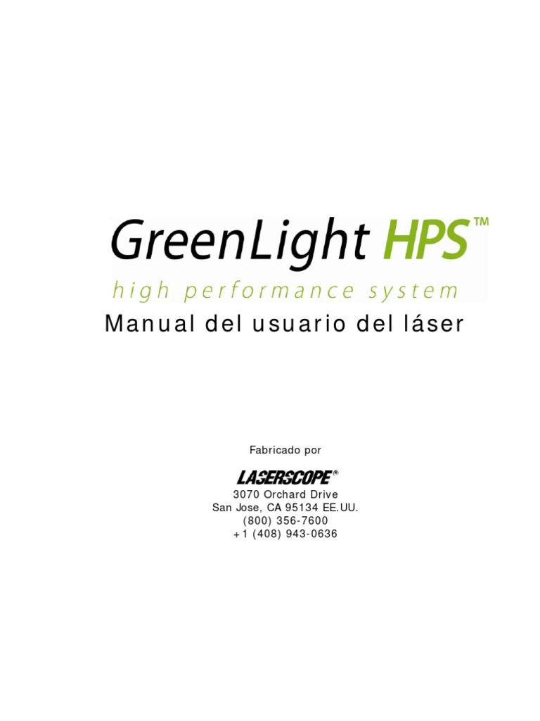 0010-0009a GreenLight HPS Ops Manual-Spanish | PDF | Láser | Color