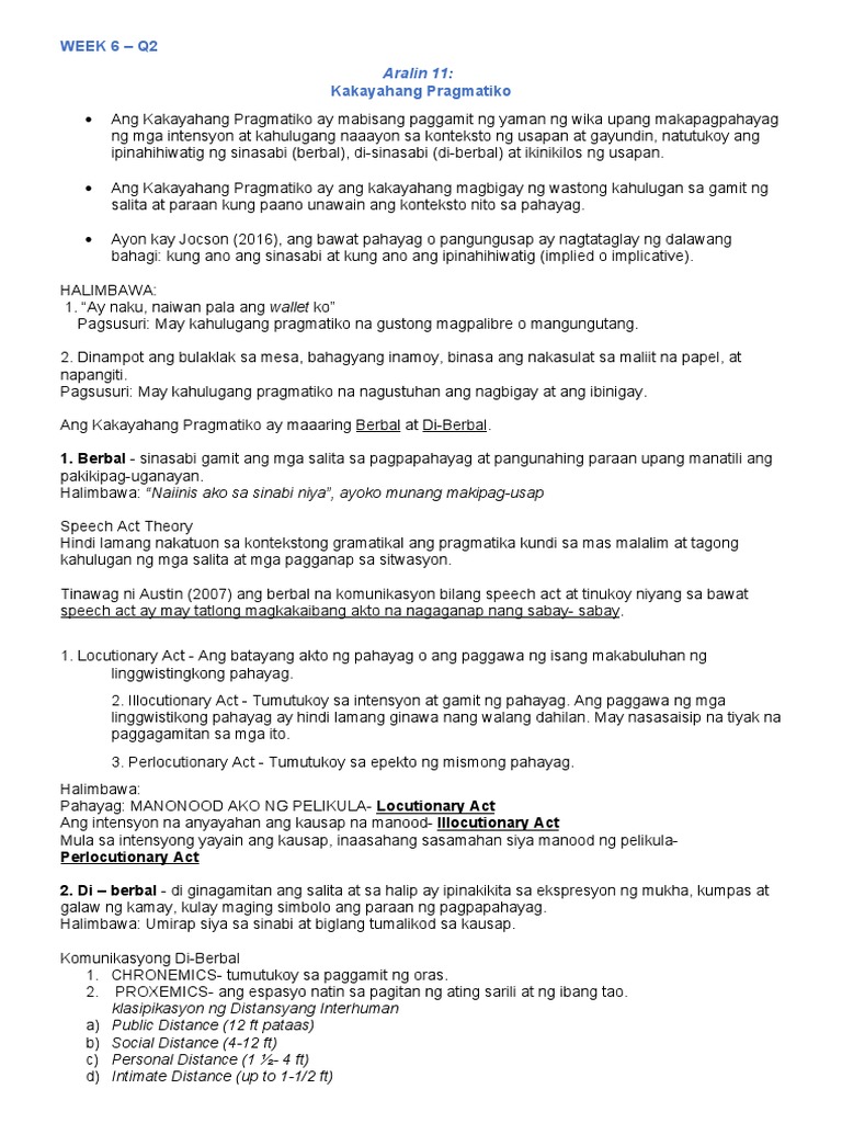 Q2 Handout Aralin 11 12 | PDF