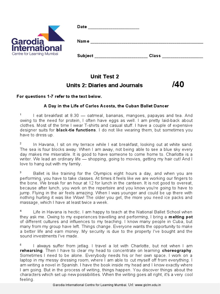Unit 2 Test G7 | PDF