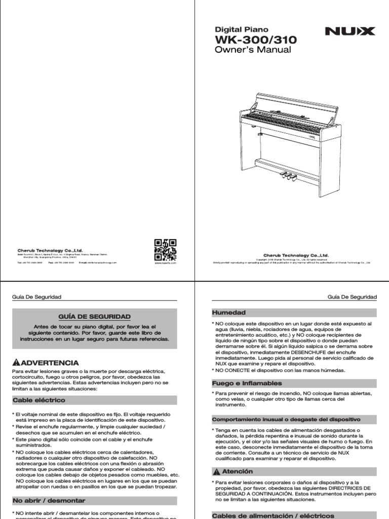 NUX WK-310 Piano Digital Manual Español | PDF