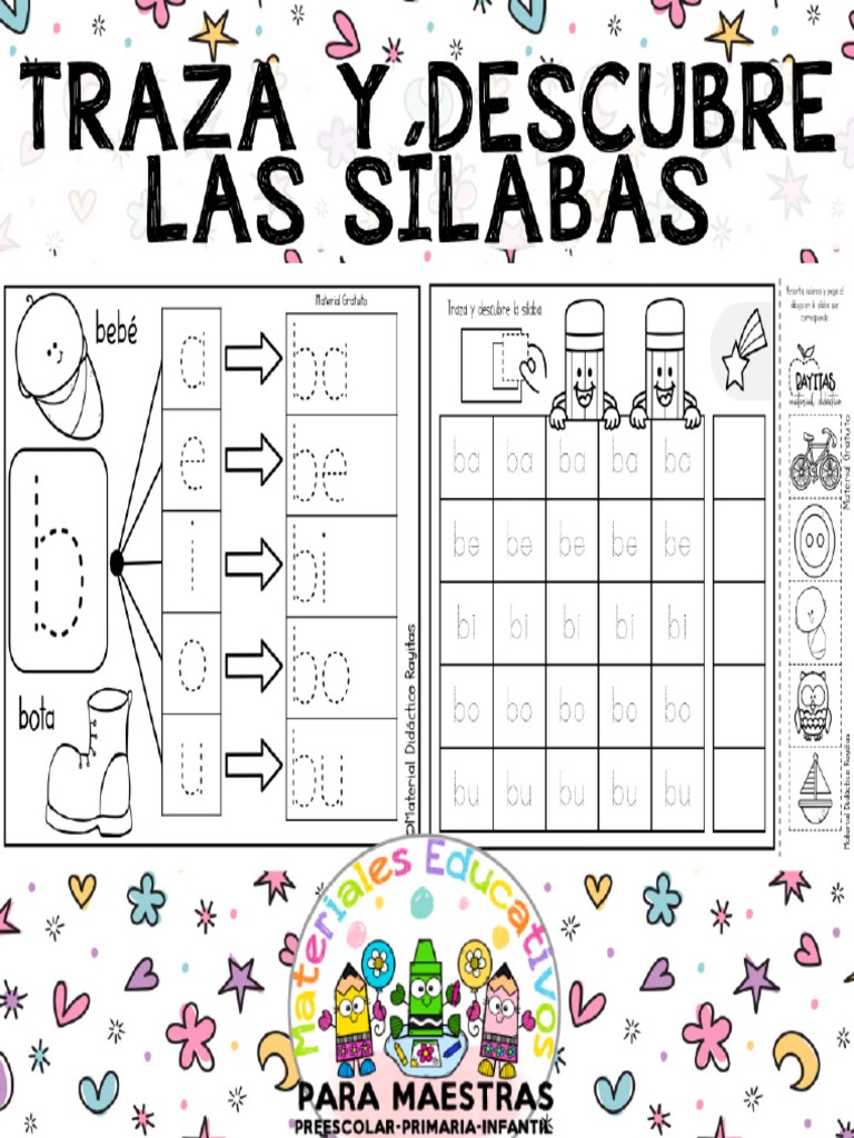Traza y Descubre Las Sílabas Recopilado Por Materiales Educativos para ...