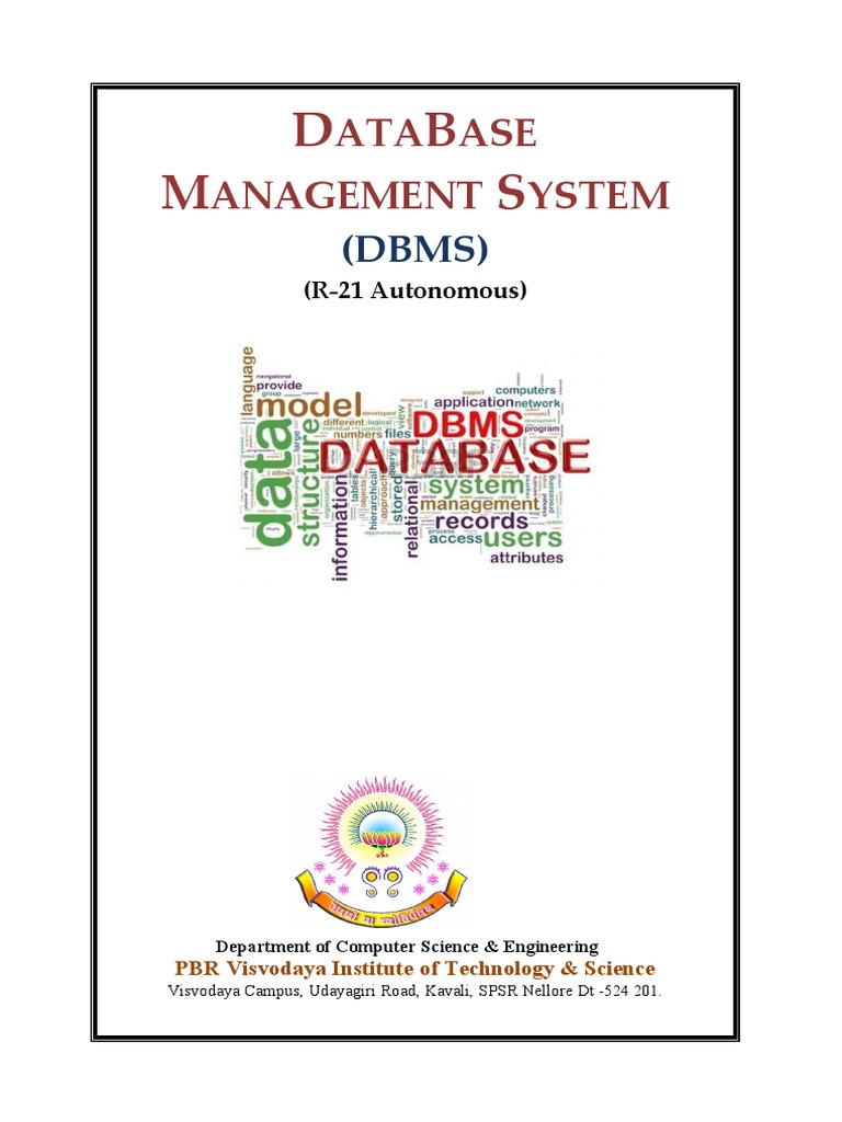 Database Management Systems An Overview Of Database Concepts Design