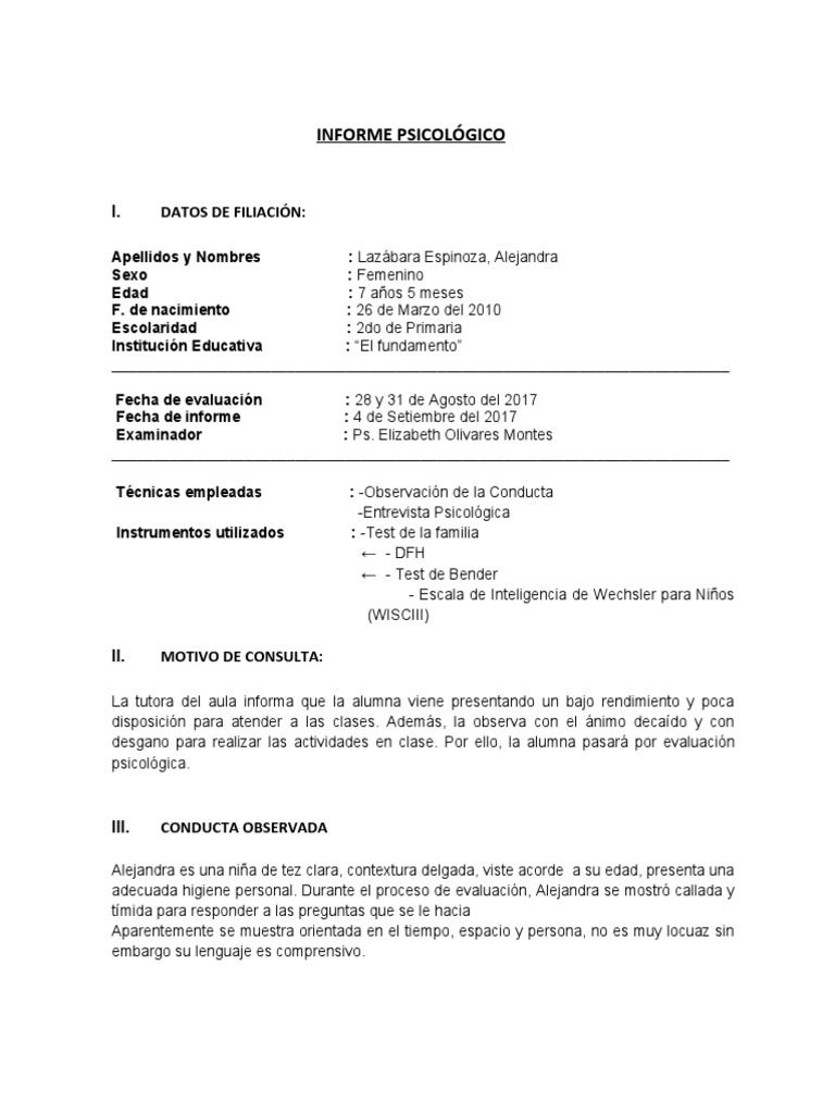 Modelo de Informe Secundaria | PDF | Inteligencia | Sicología