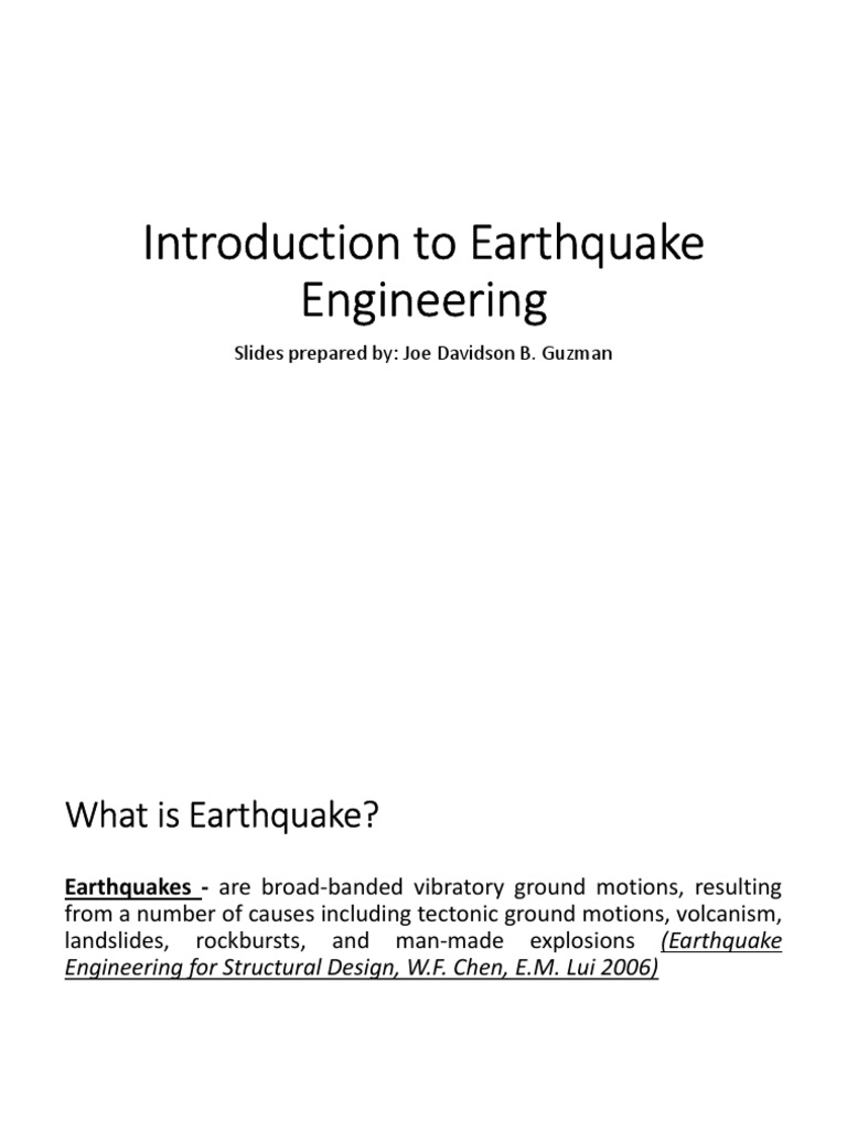 Earthquake Engineering Module 1 | PDF | Plate Tectonics | Earthquakes