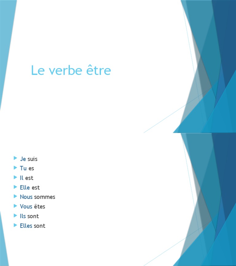 Le Verbe Être | PDF