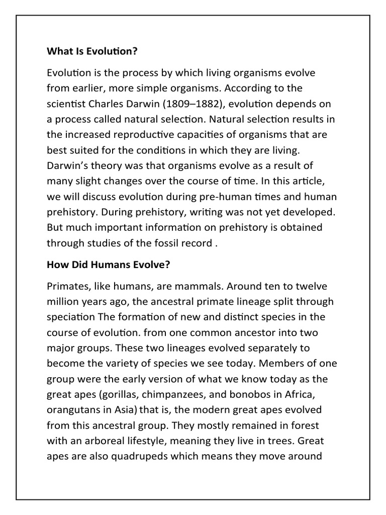 Evolution Pdf Homo Ape