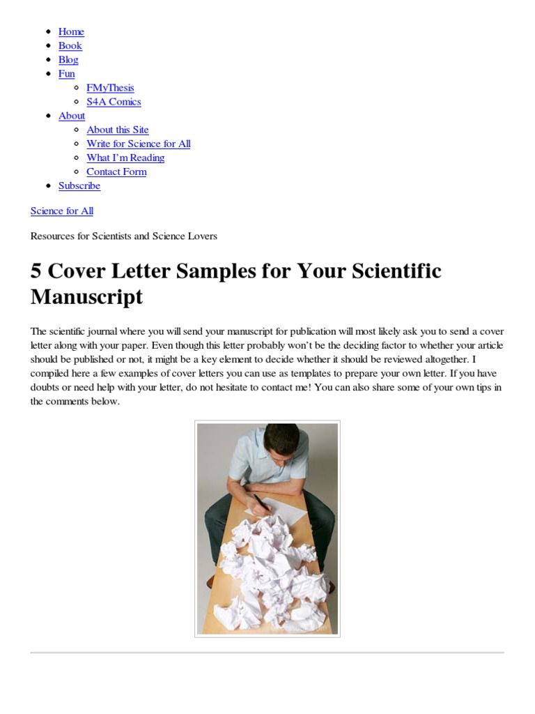 5 Cover Letter Samples For Your Scientific Manuscript | PDF | Alzheimer ...