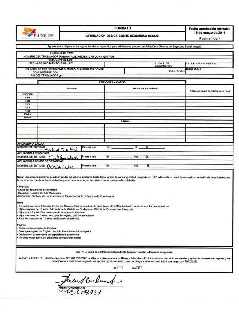 Formatos Ops Fucolde 2022 | PDF