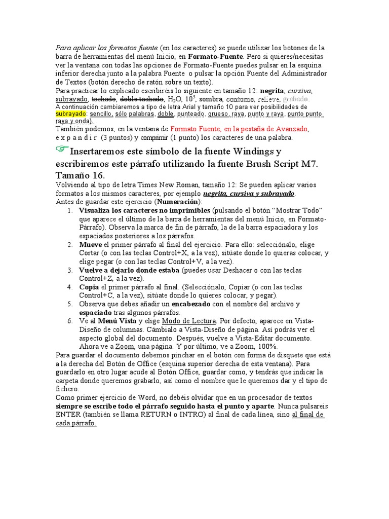 Formatos de Fuente en Word | PDF | Archivo de computadora | Ventana ...