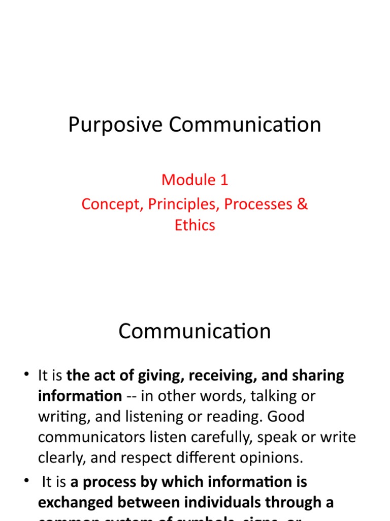 I Purposive Communication | PDF | Communication | Code