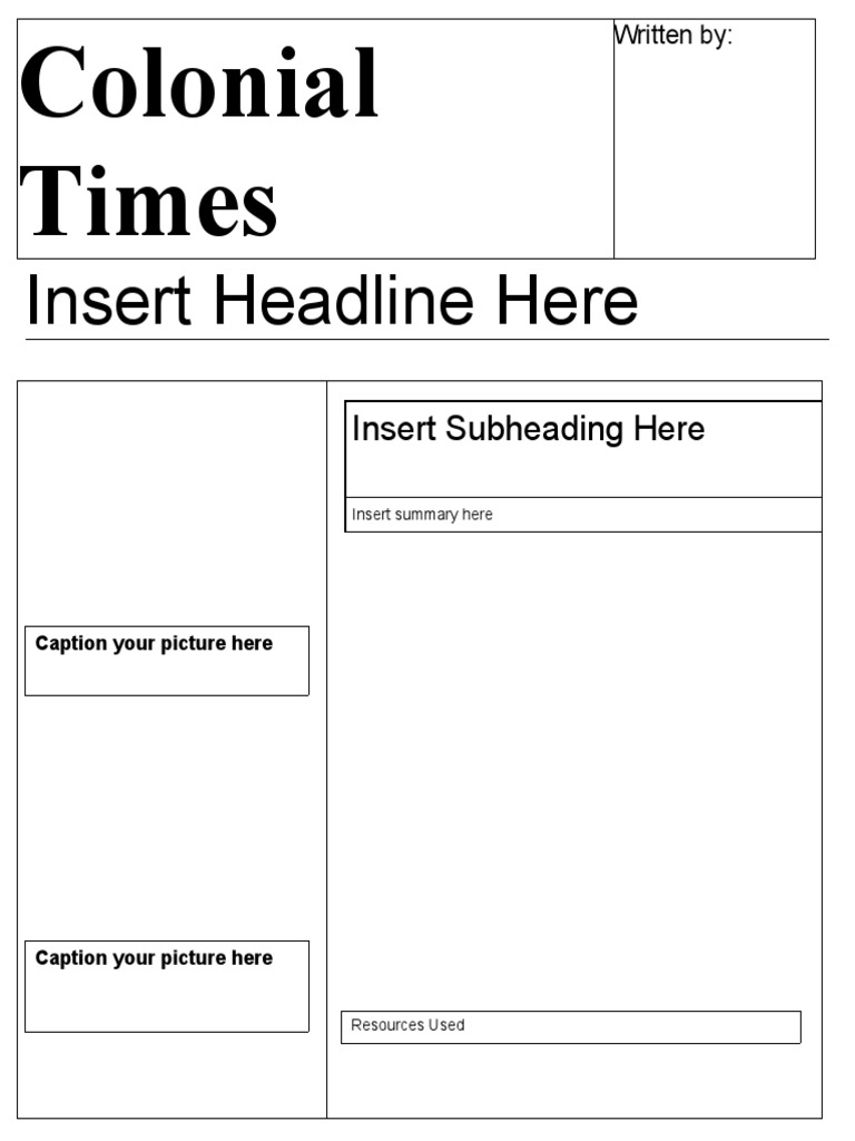 Black and White Newspaper Template | PDF