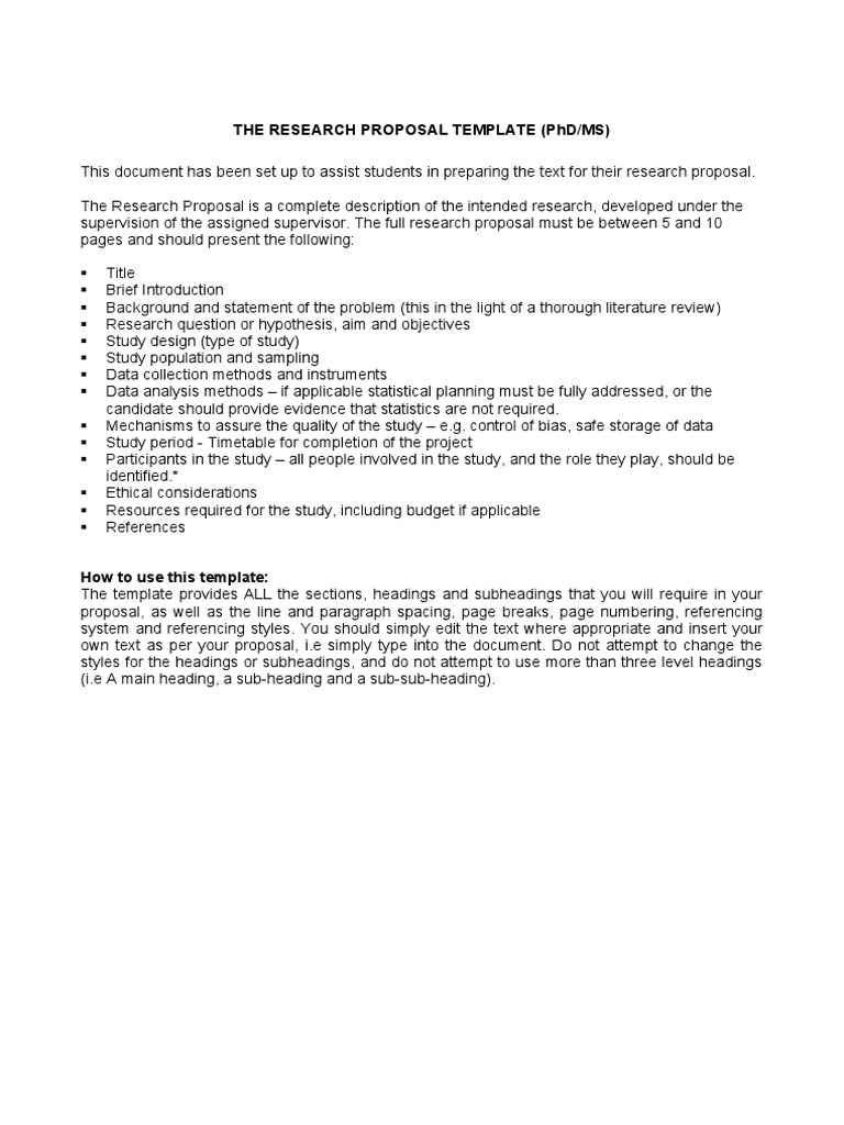 Research Proposal Template | PDF